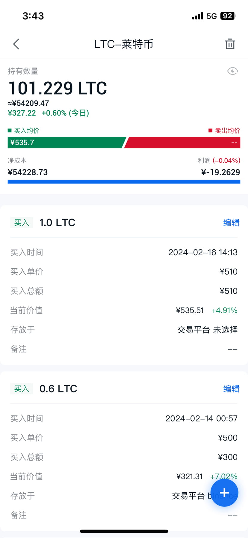 $LTC The position recorded with a non-small number should no | 持有100枚 ...
