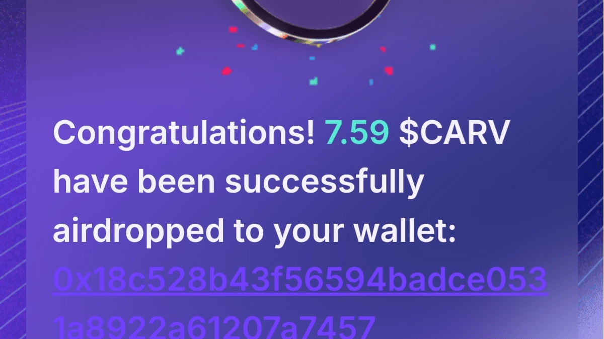 CARV is available for collection | sainaweb3 on Binance Square