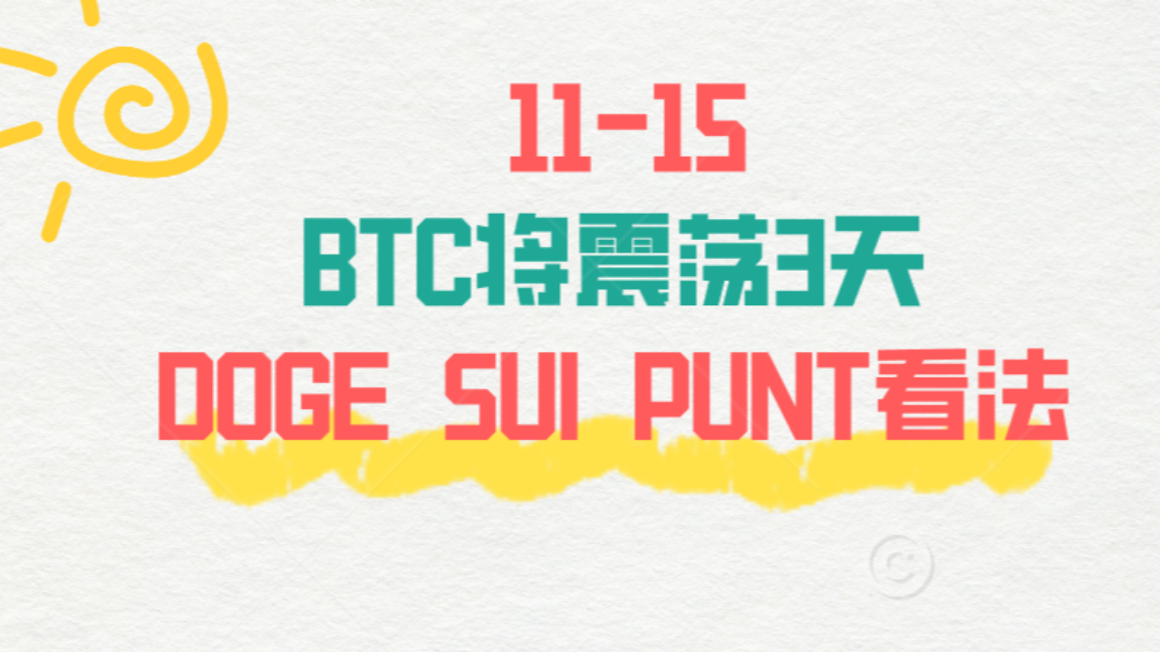 【11-15BTC将震荡3天 DOGE SUI PUNT看法】 $BTC $SUI $PNUT #PNUT走高 #sui链 | Bit把头 ...
