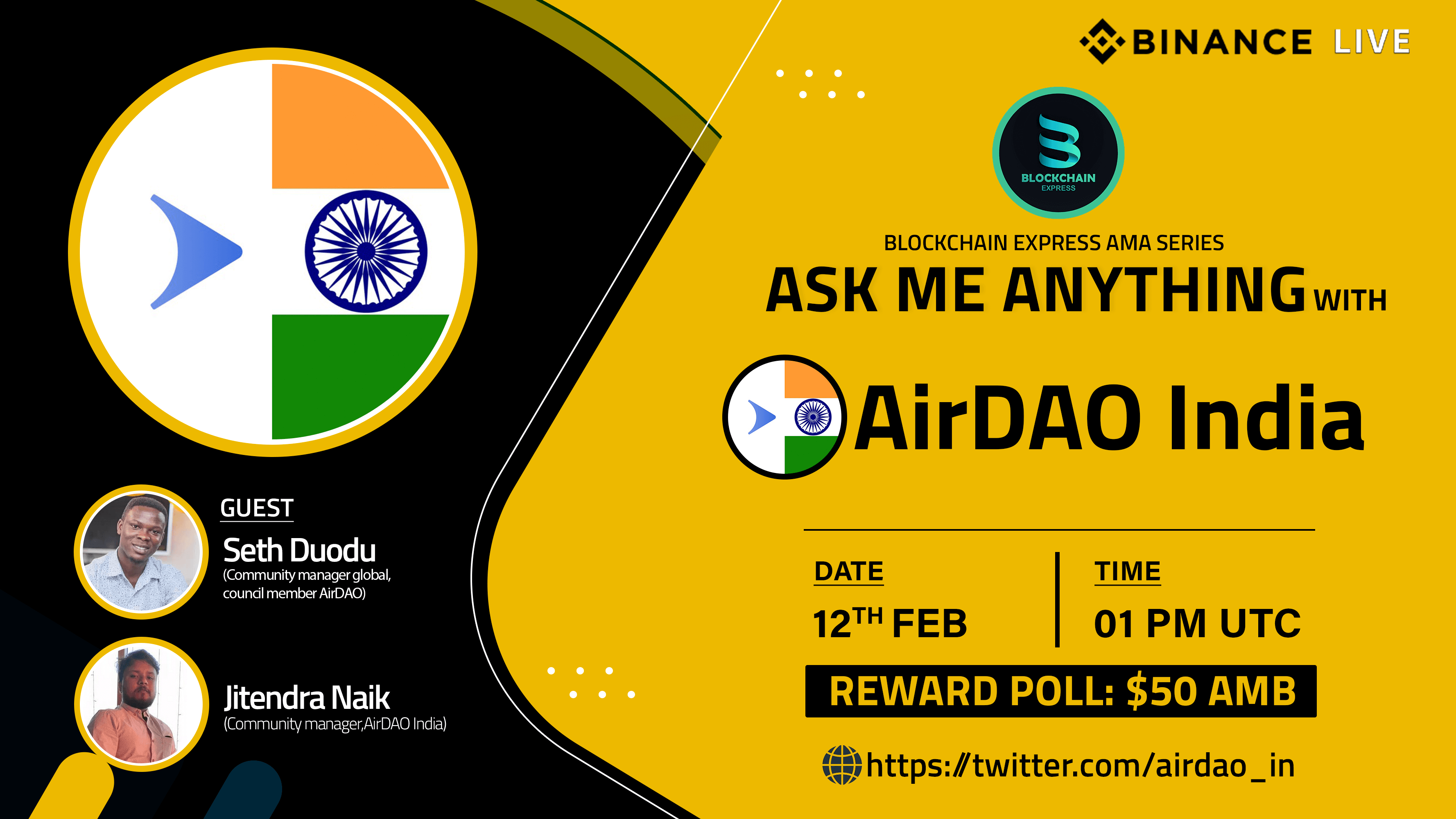 ₿lockchain Express will be hosting an session with" AirDAO India ...